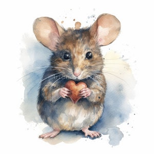 Mouse and Heart Clipart - 10 High Quality JPG Images - Digital Download ...