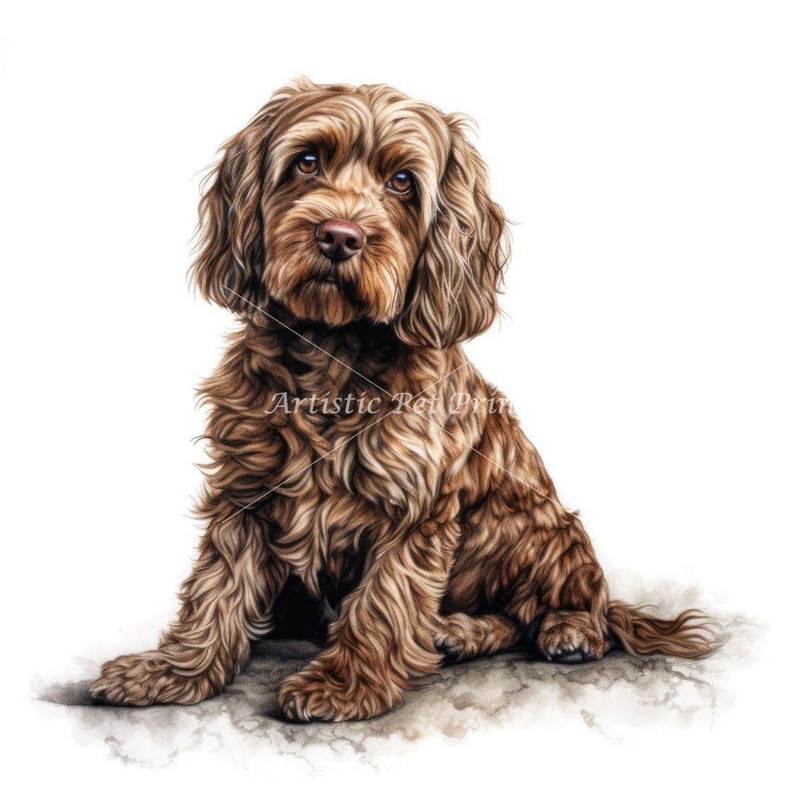 Golden Cockapoo Clipart - 10 High Quality Watercolor Jpg's - Digital ...