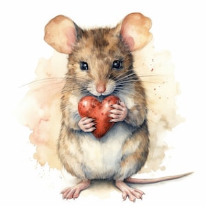 Mouse and Heart Clipart - 10 High Quality JPG Images - Digital Download ...