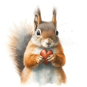 Squirrel and Heart Clipart - 10 High Quality JPG Images - Digital ...
