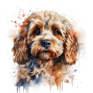 Cockapoo Clipart Watercolor - 10 High Quality Jpg's - Digital Download ...