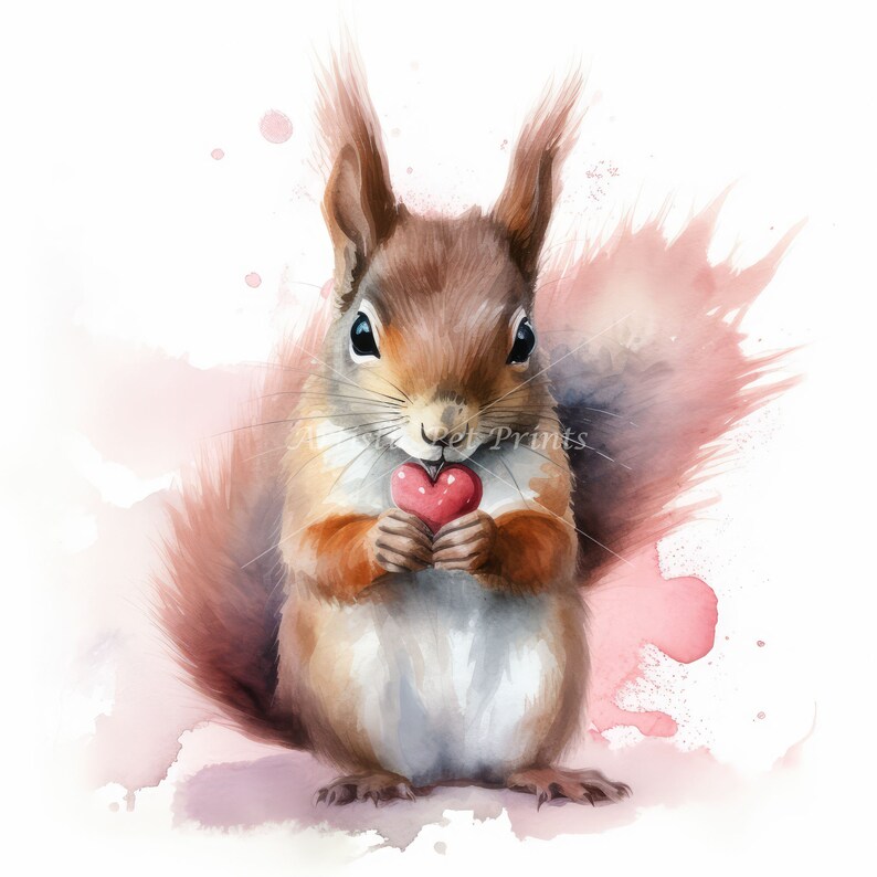 Squirrel and Heart Clipart - 10 High Quality JPG Images - Digital ...