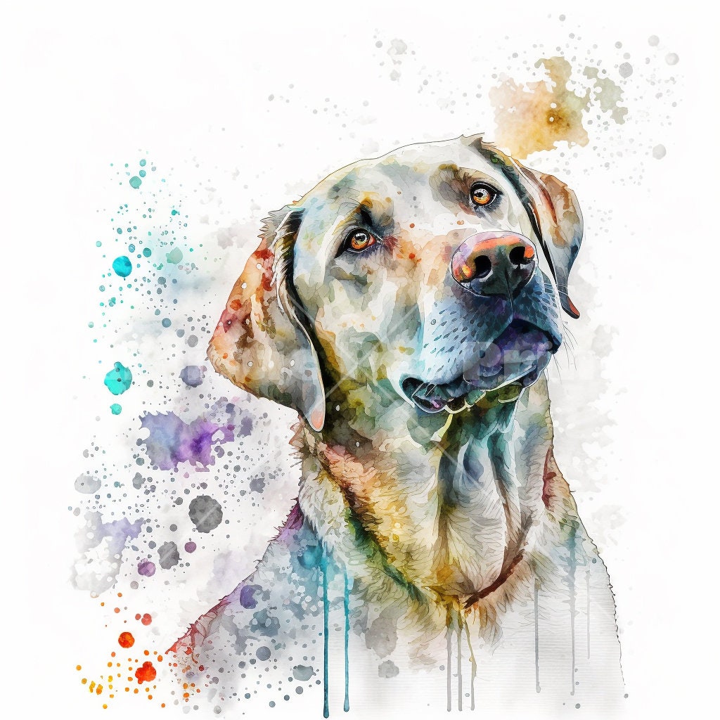 Labrador Retriever Clipart Watercolour Prints (10 X High Resolution Jpg ...