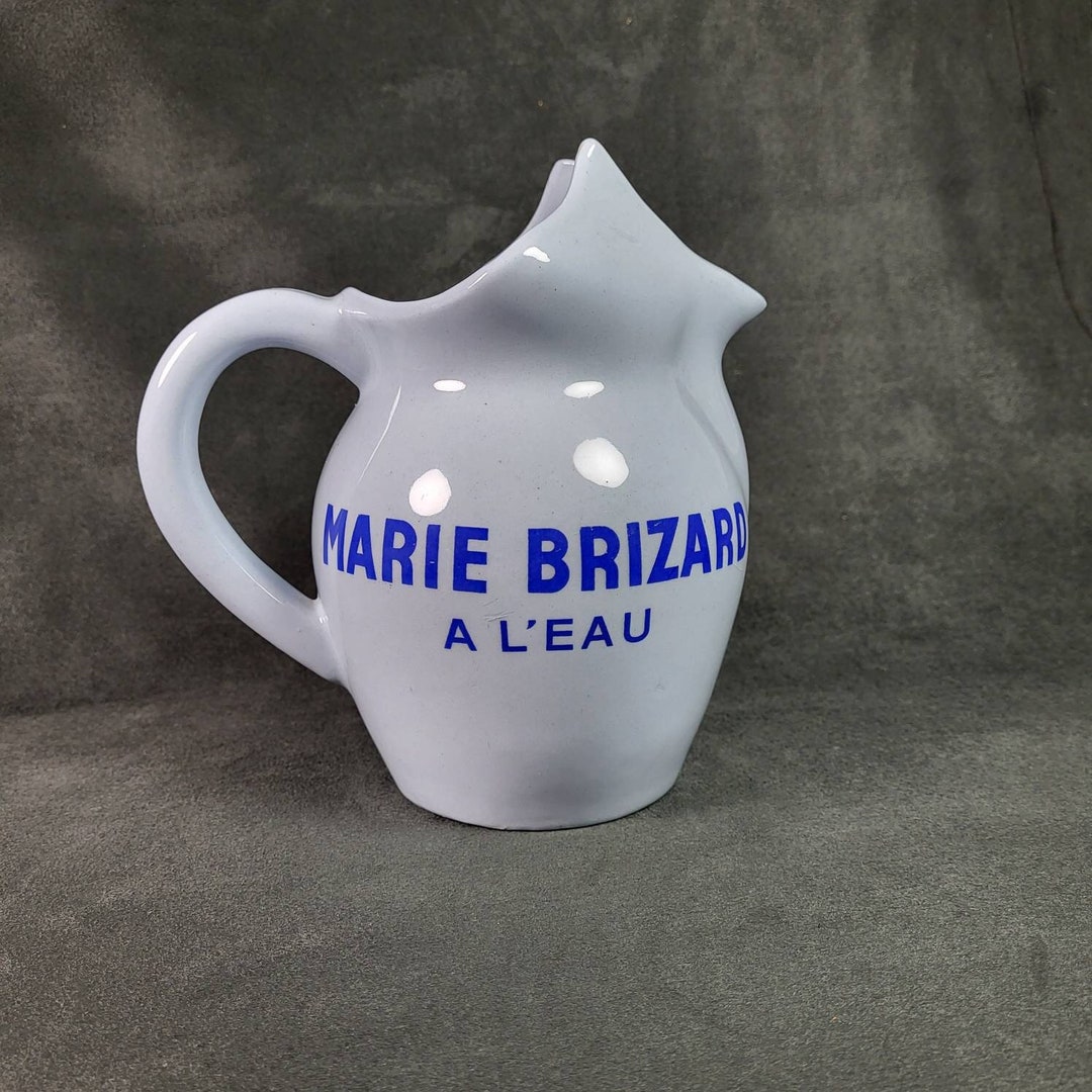Marie Brizard Pitcher Blue Pale Ceramic Pitcher French Water Jug Blue ...