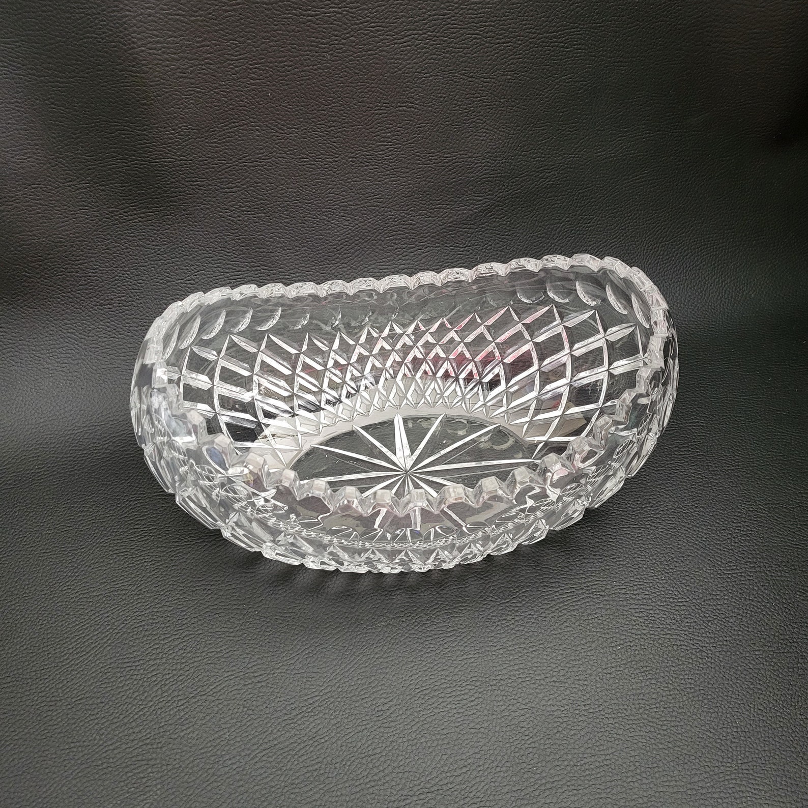 Crystal Fruit Dish or Planter Crystal Table Centerpiece Crystal Epergne ...