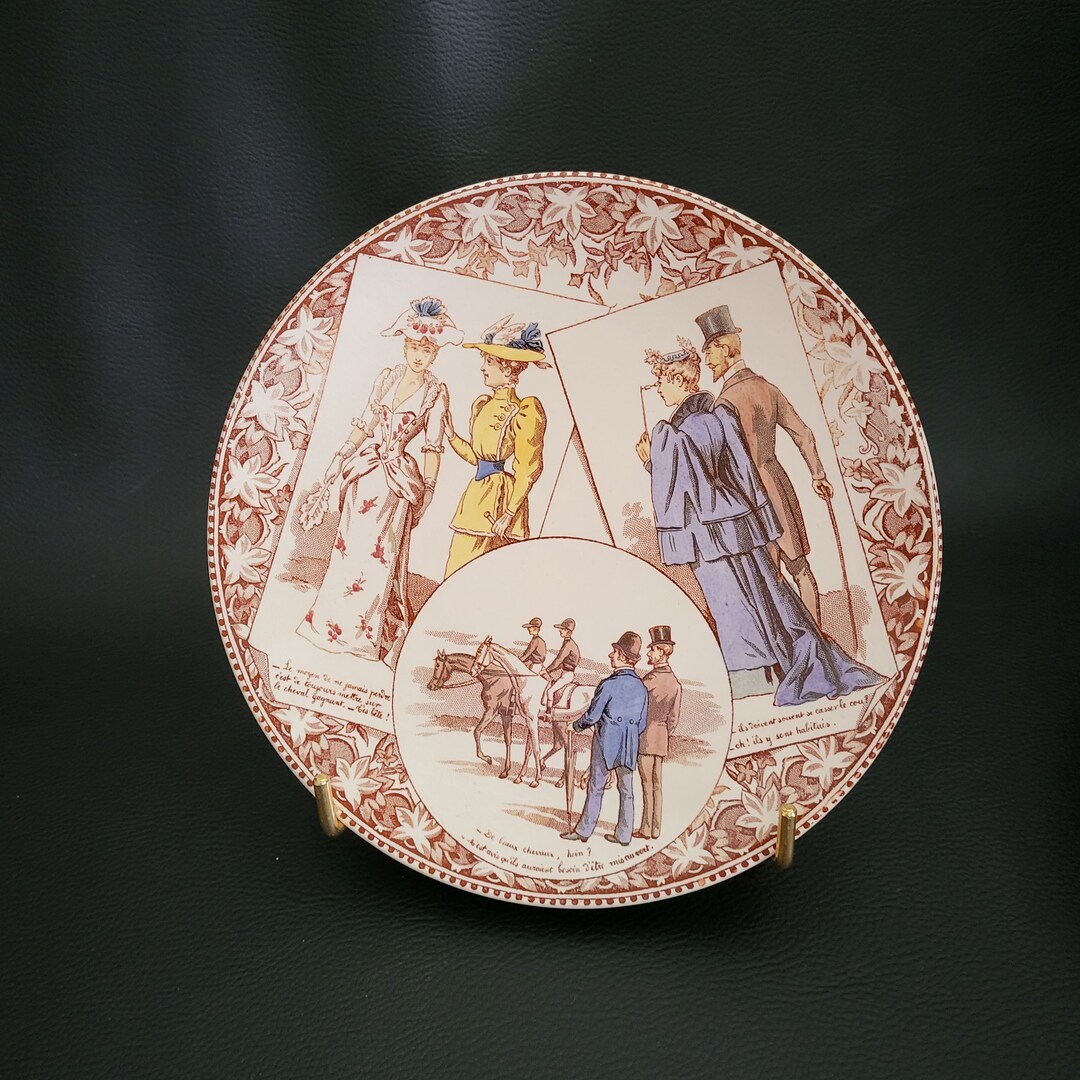 Sarreguemines A French Plate Horse Races Pattern Talking Plate With ...