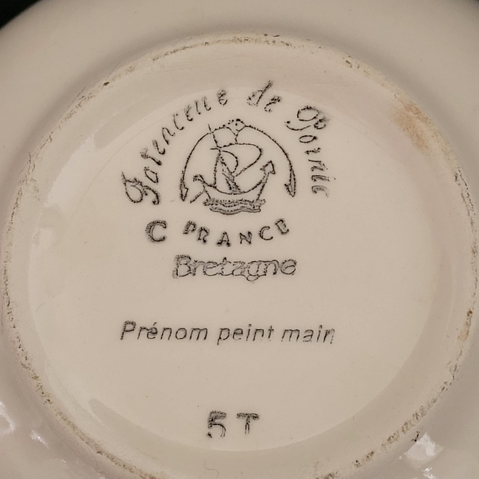 Bol breton bol prénom Gaby Faïence de Pornic peint à la main motif ...