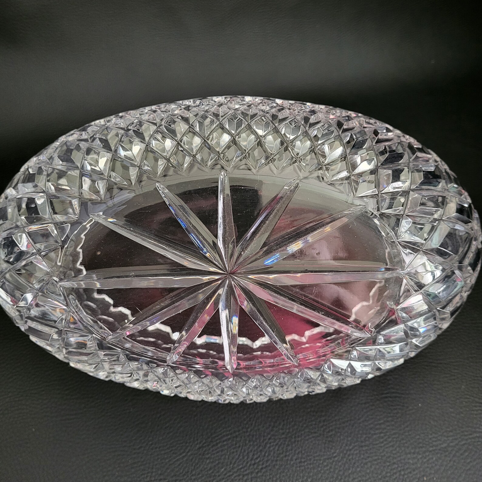 Crystal Fruit Dish or Planter Crystal Table Centerpiece Crystal Epergne ...