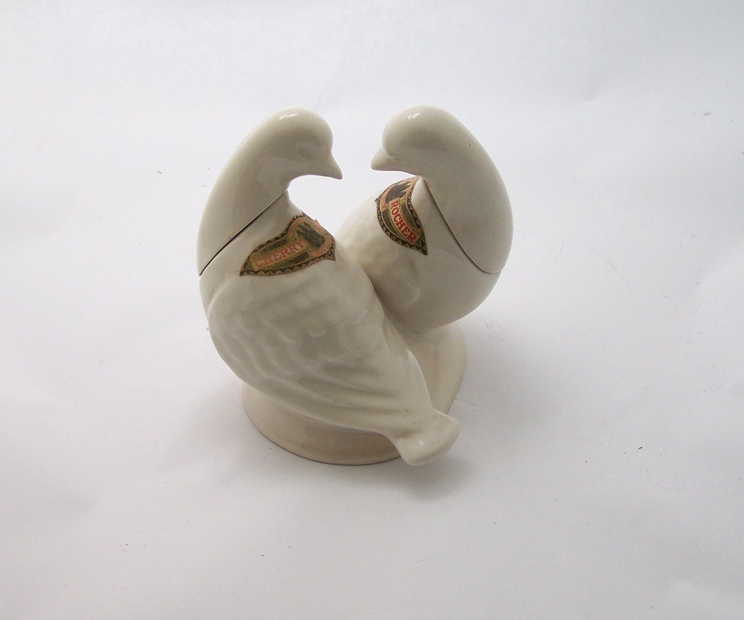 Earthenware Doves Cherry-rocher Bottle of Liquors Pair of Doves by ...
