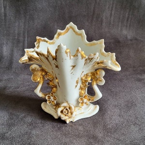 Wedding Vase Bride Vase White and Gold Porcelain Vase Church Altar Vase ...