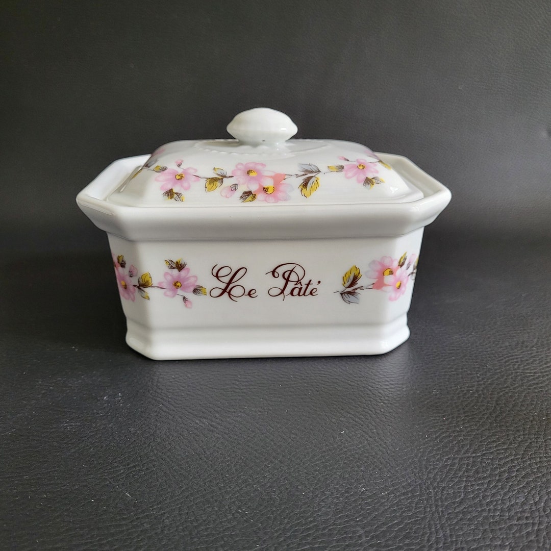 Apilco China Terrine With Lid Rectangular Terrine Dish for Paté Flowerd ...