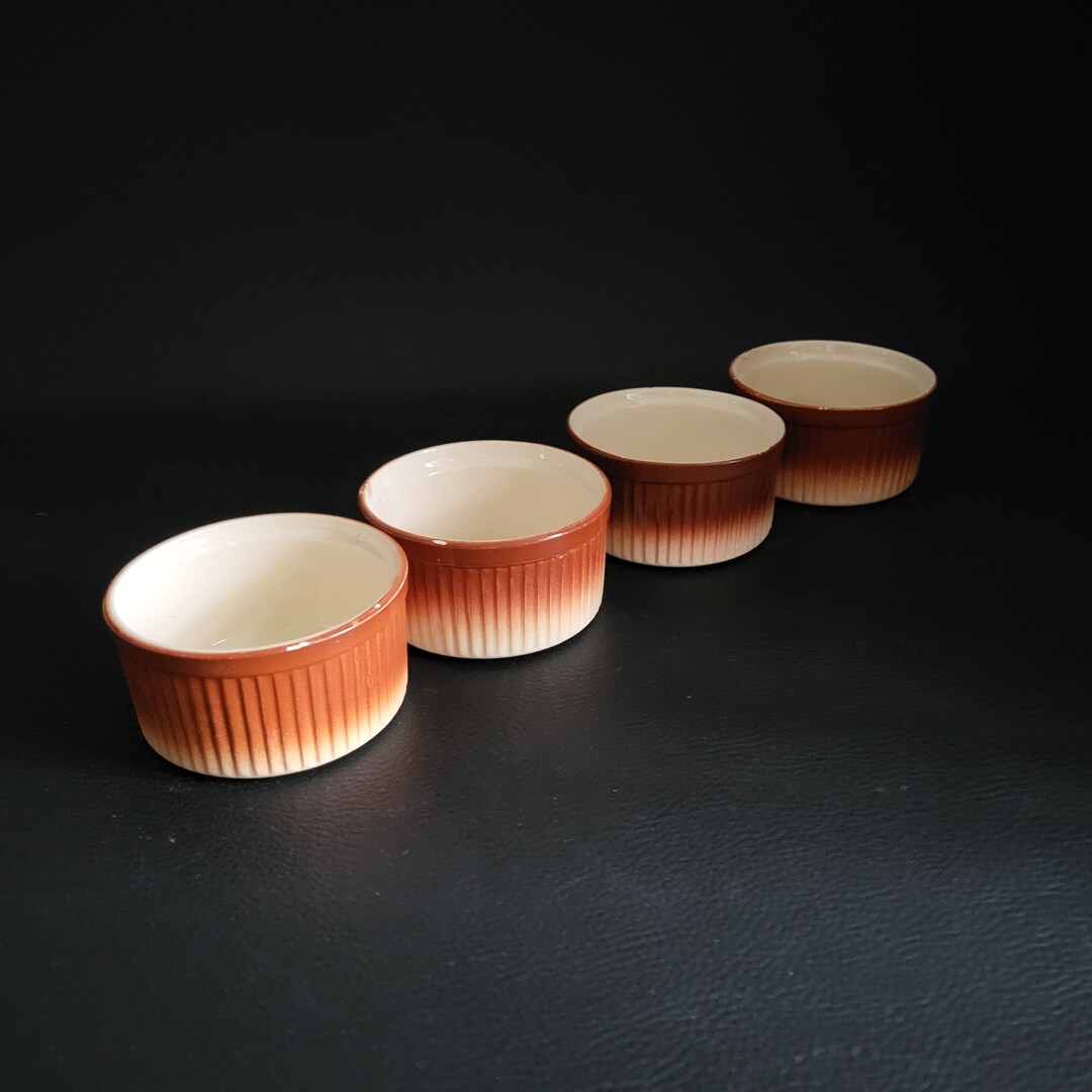 Digoin 4 Flamed Ceramic Ramekins Vintage Made in France - Etsy