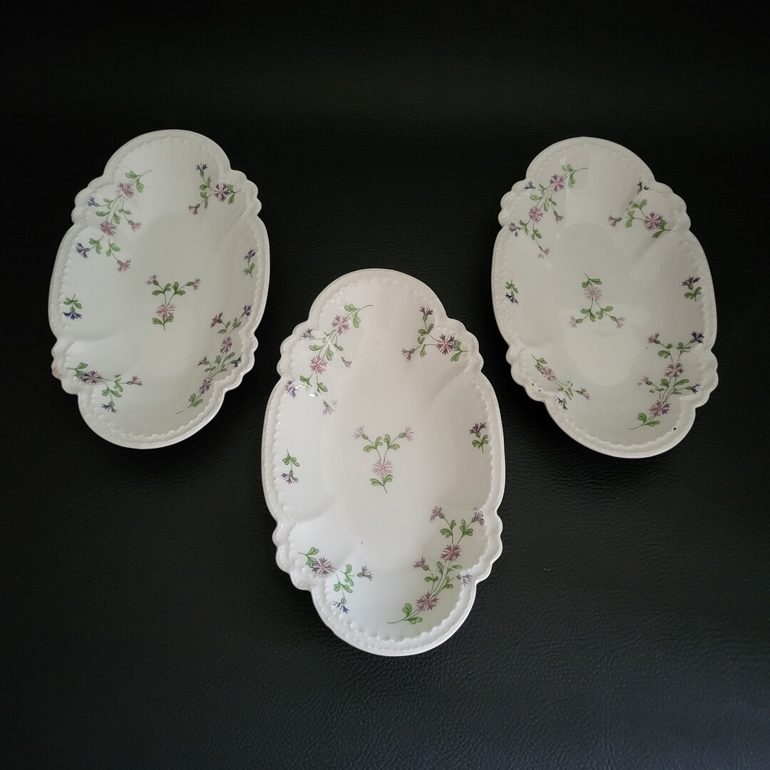 Limoges Set of 3 Serving Dishes Limoges Porcelain Cornflower Pattern ...