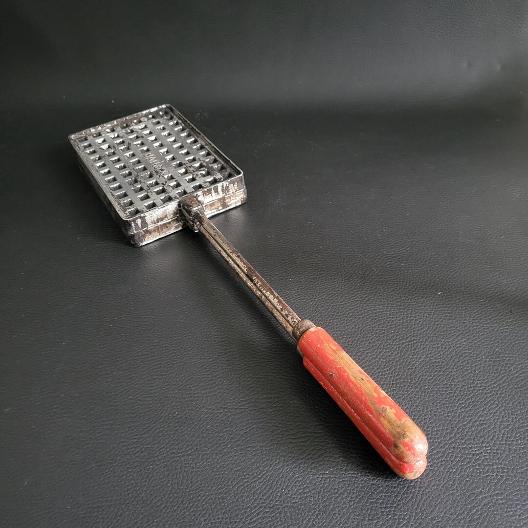 Batirex Waffle Maker Red Wooden Handles French Waffles Maker Vintage - Etsy
