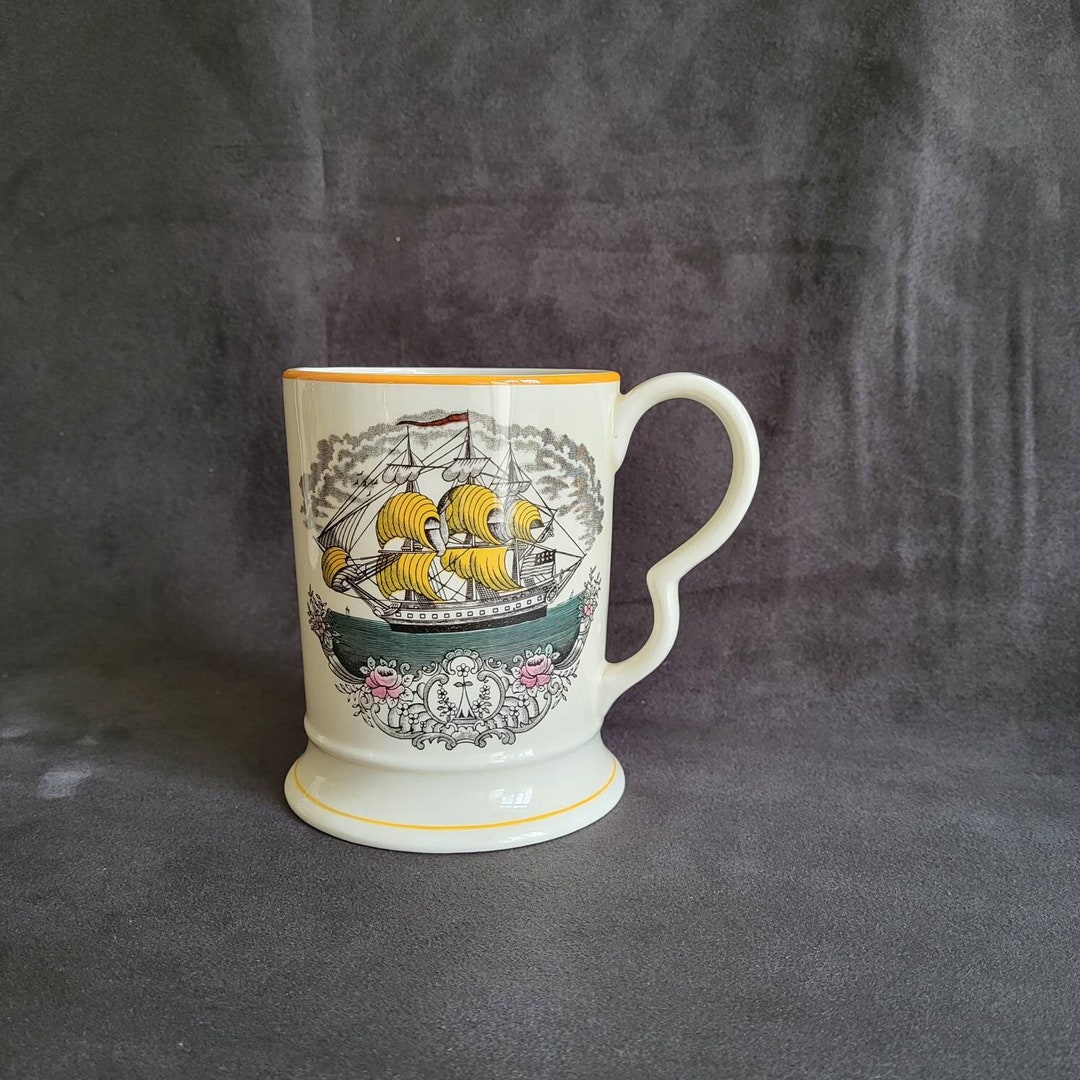 Adams Staffordshire Mug Tankard Ironstone Mariner's Compass Yellow ...