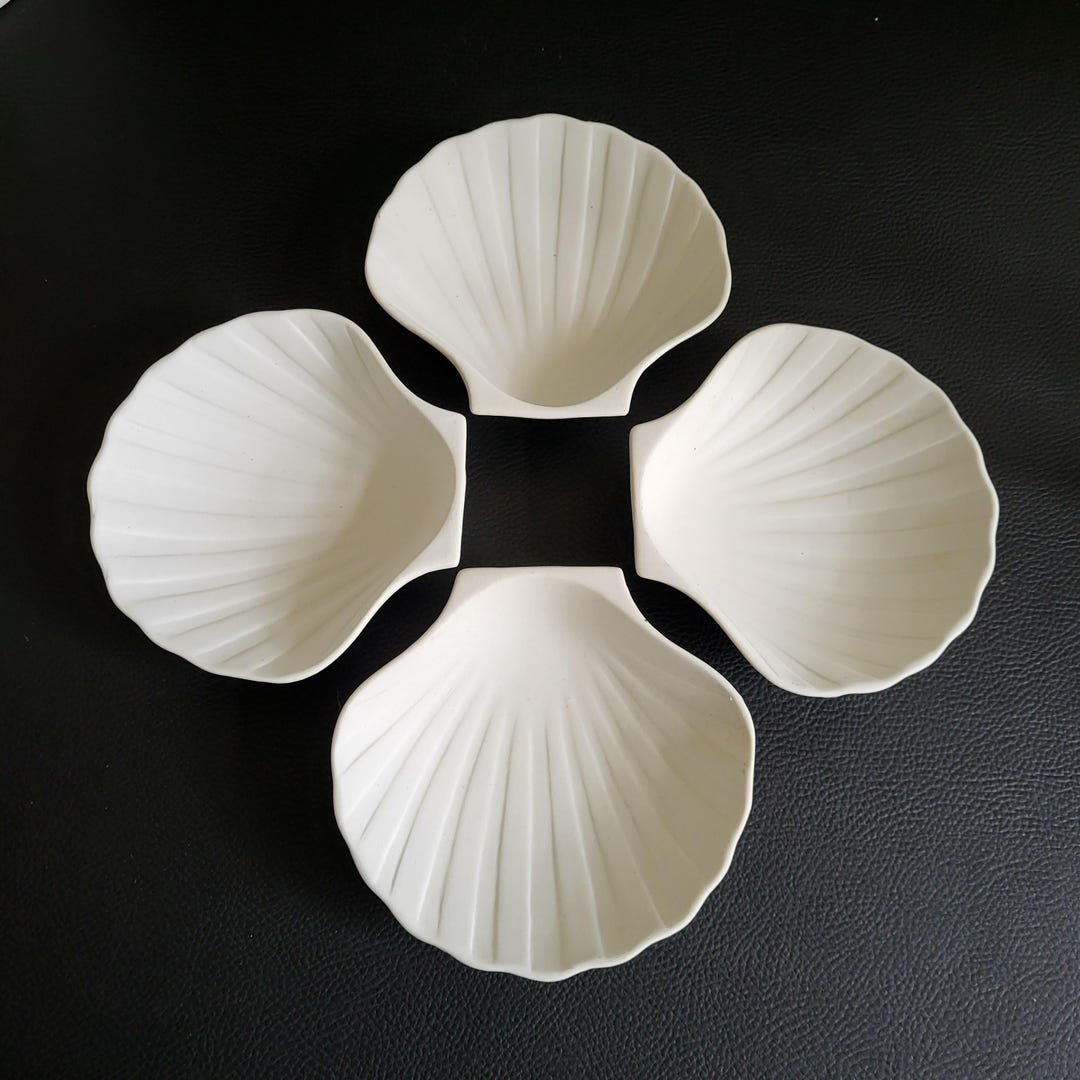 4 Scallops 4 Porcelain Bisque Scallops Single Scallops Vintage - Etsy