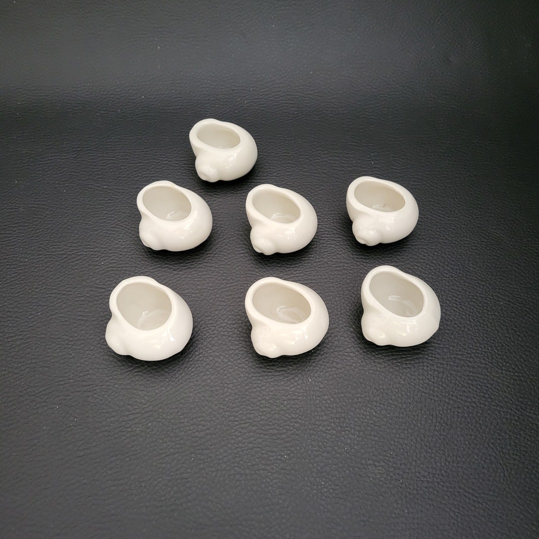 Set of 7 White China MCM French Snails White Porcelain Shells Vintage ...