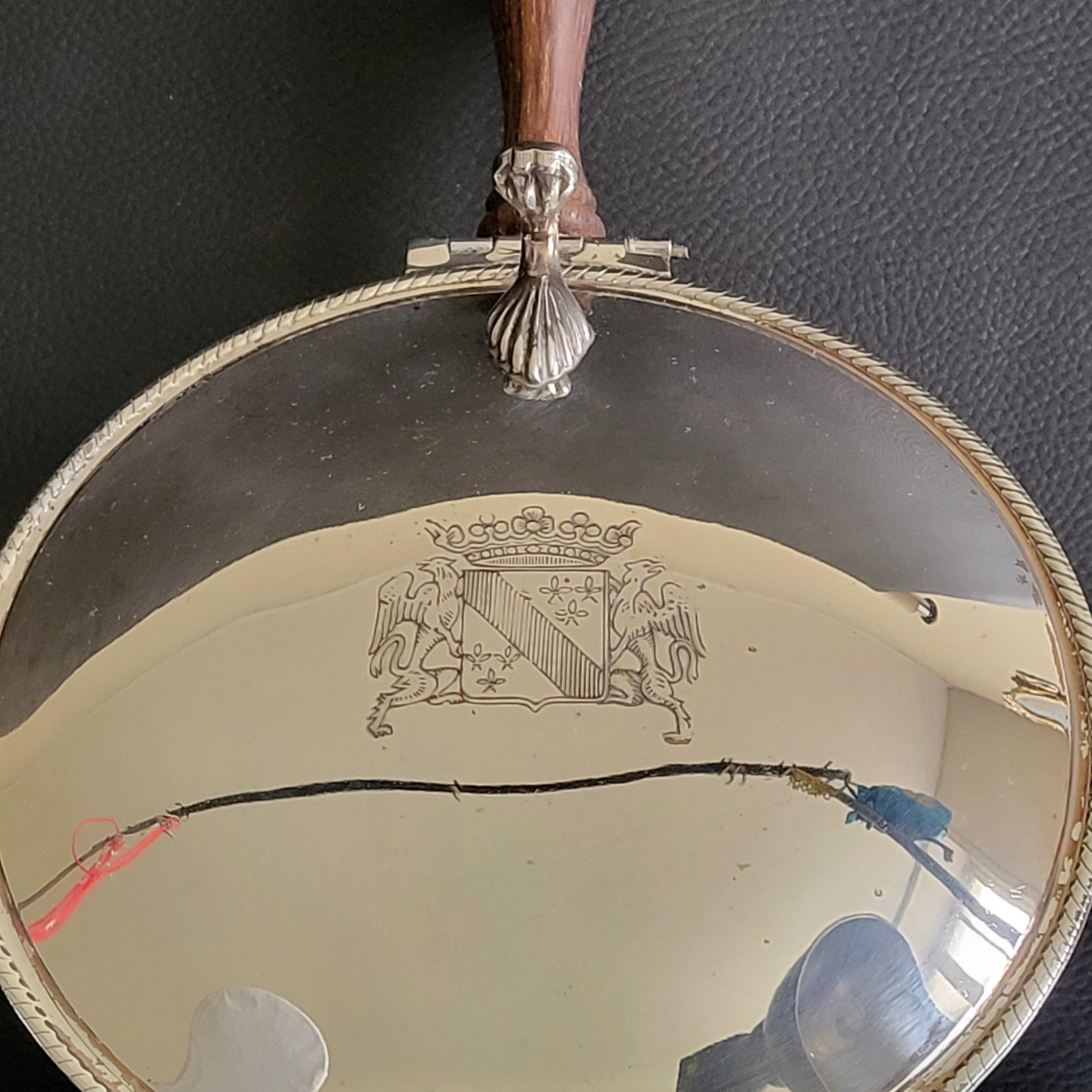 Table-top Trash Can Silver Plated Table-top Bin With Lid Coat of Arms ...