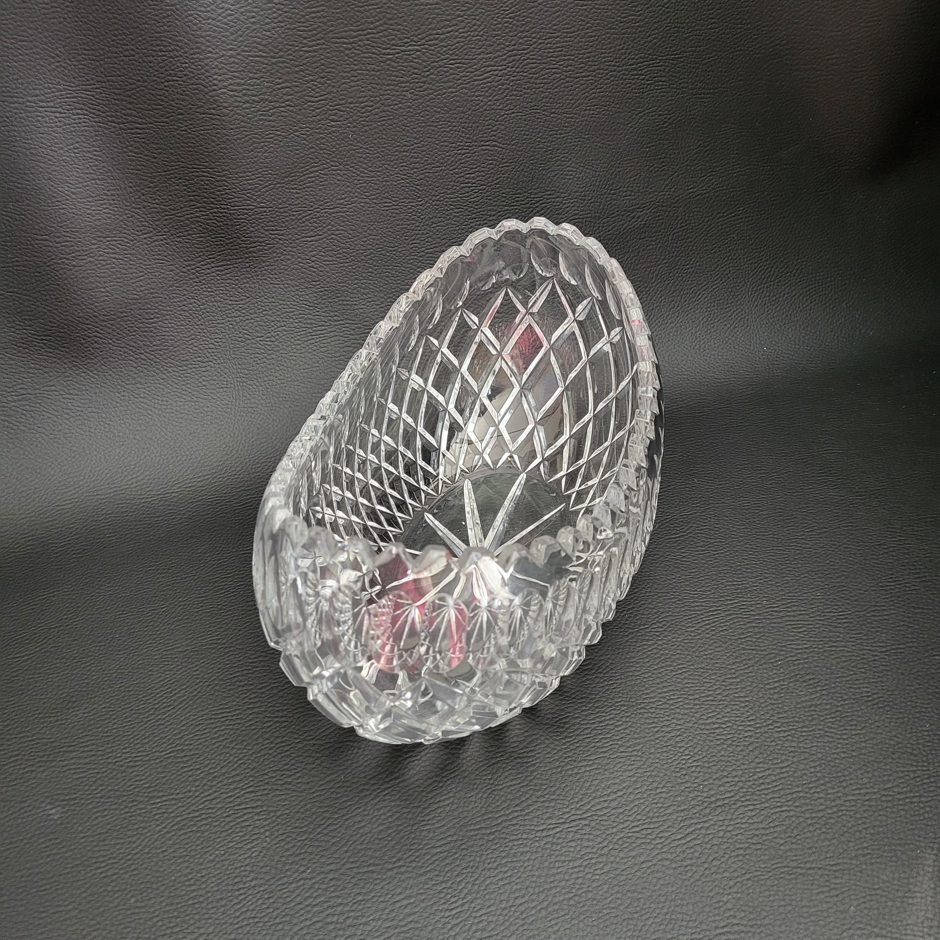 Crystal Fruit Dish or Planter Crystal Table Centerpiece Crystal Epergne ...