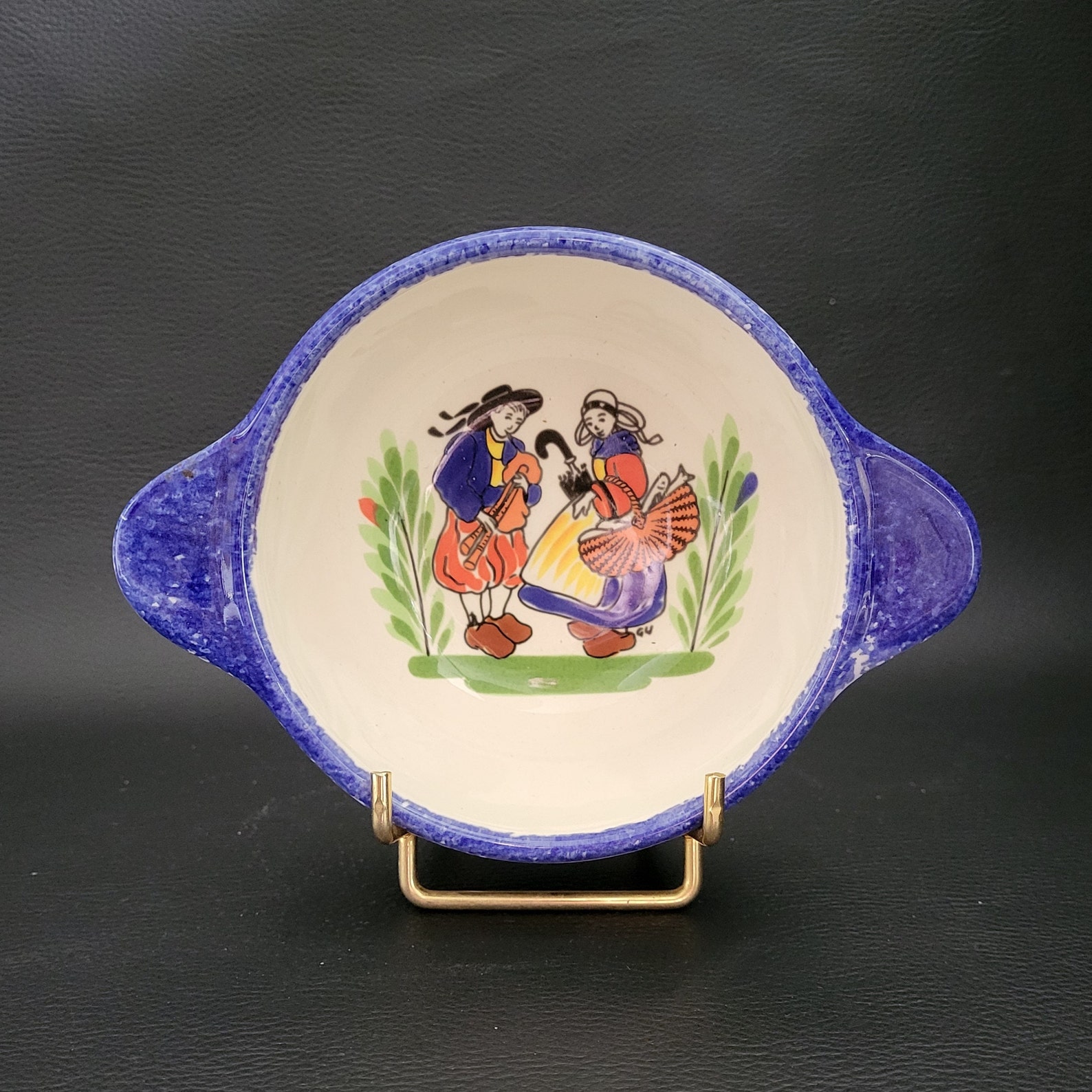 Bol breton bol prénom Gaby Faïence de Pornic peint à la main motif ...