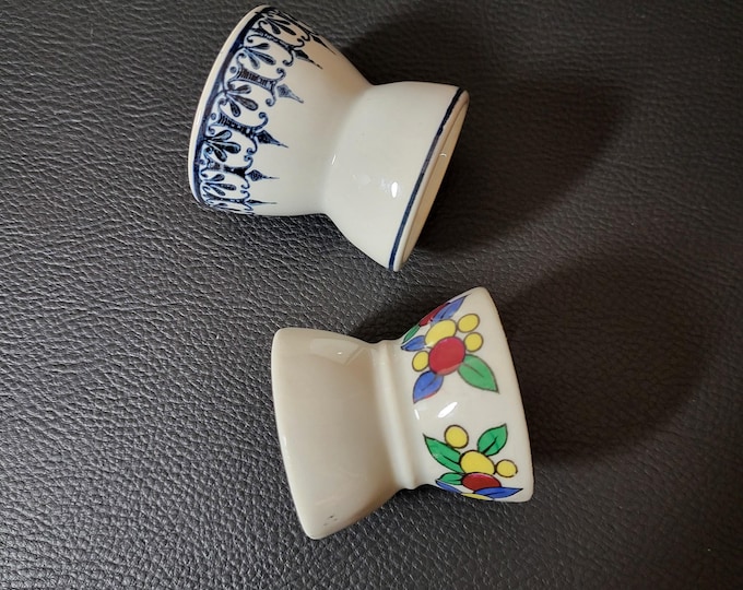 MCM Pair of Egg Cups Diabolo Shaped Cherry and Mimosa Pattern With 6 ...