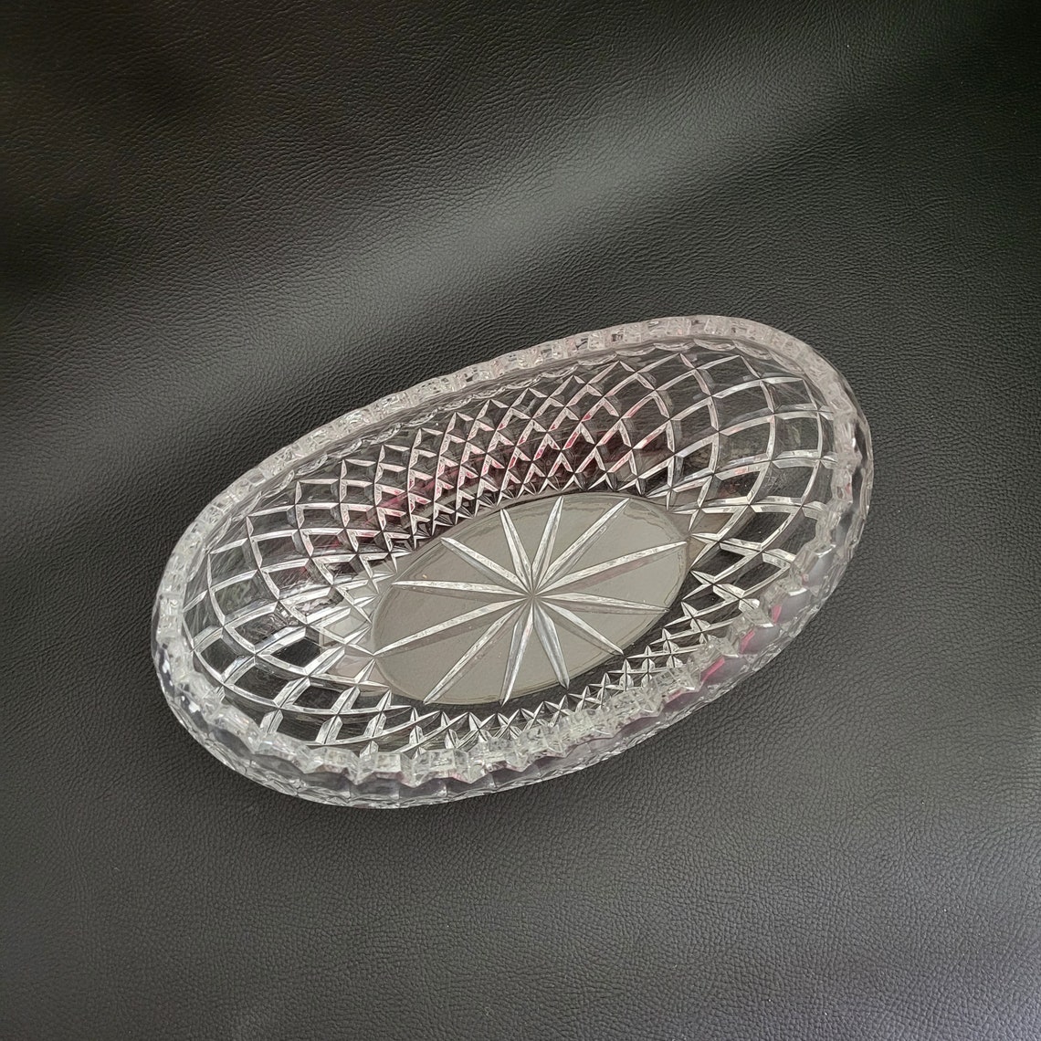 Crystal Fruit Dish or Planter Crystal Table Centerpiece Crystal Epergne ...