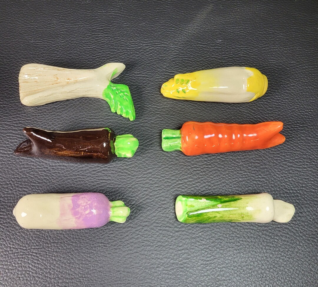 Caffarelli Set of 6 Knives Rest Majolica Winter Vegetable - Etsy