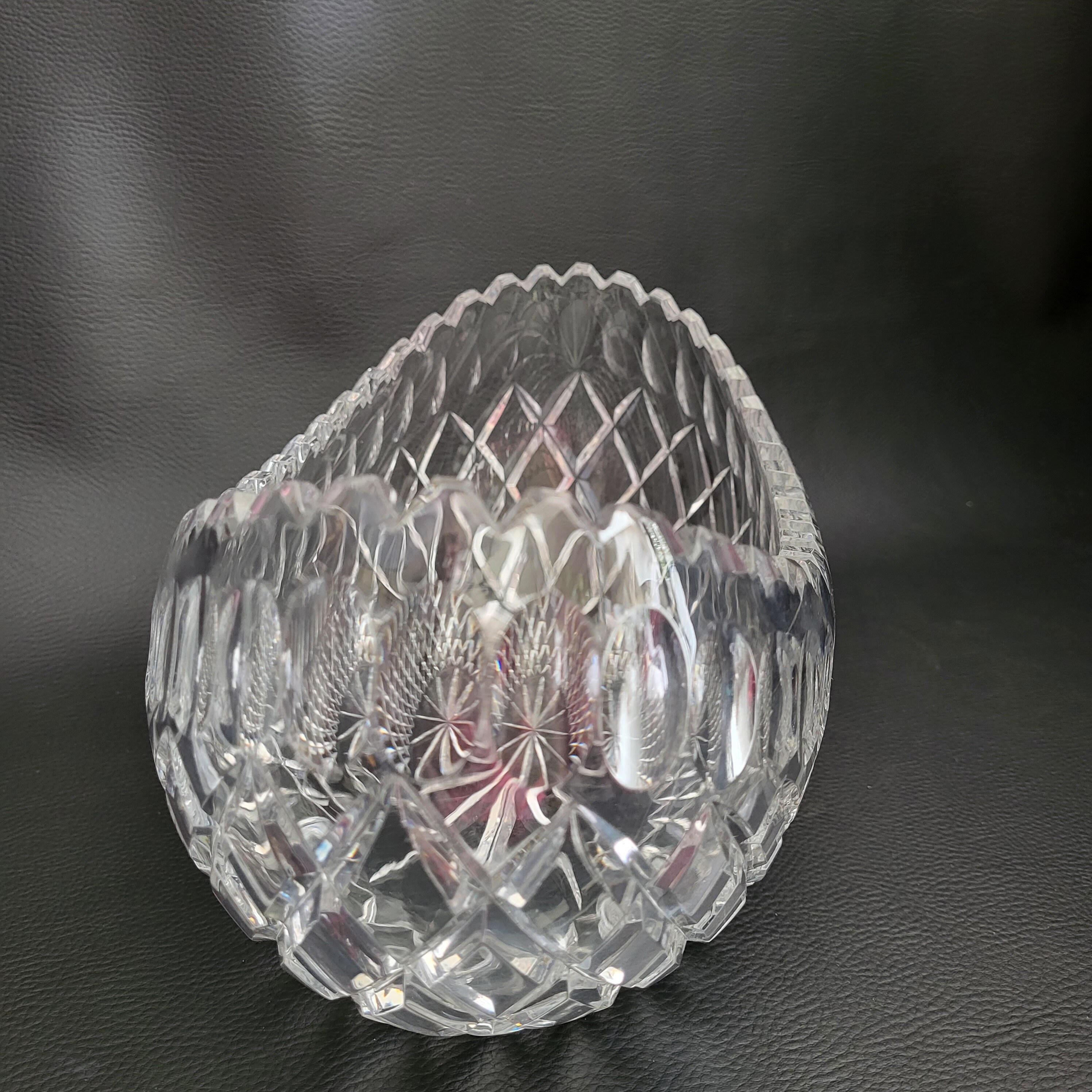 Crystal Fruit Dish or Planter Crystal Table Centerpiece Crystal Epergne ...