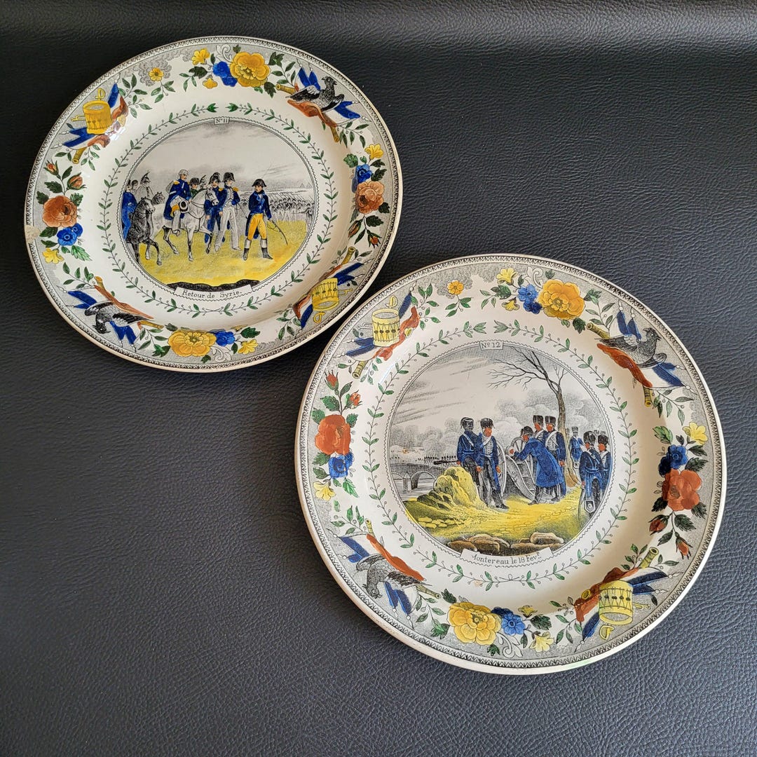 Napoleon Plates Louis Lebeuf 2 Plates Montereau Earthenware Number 11 ...