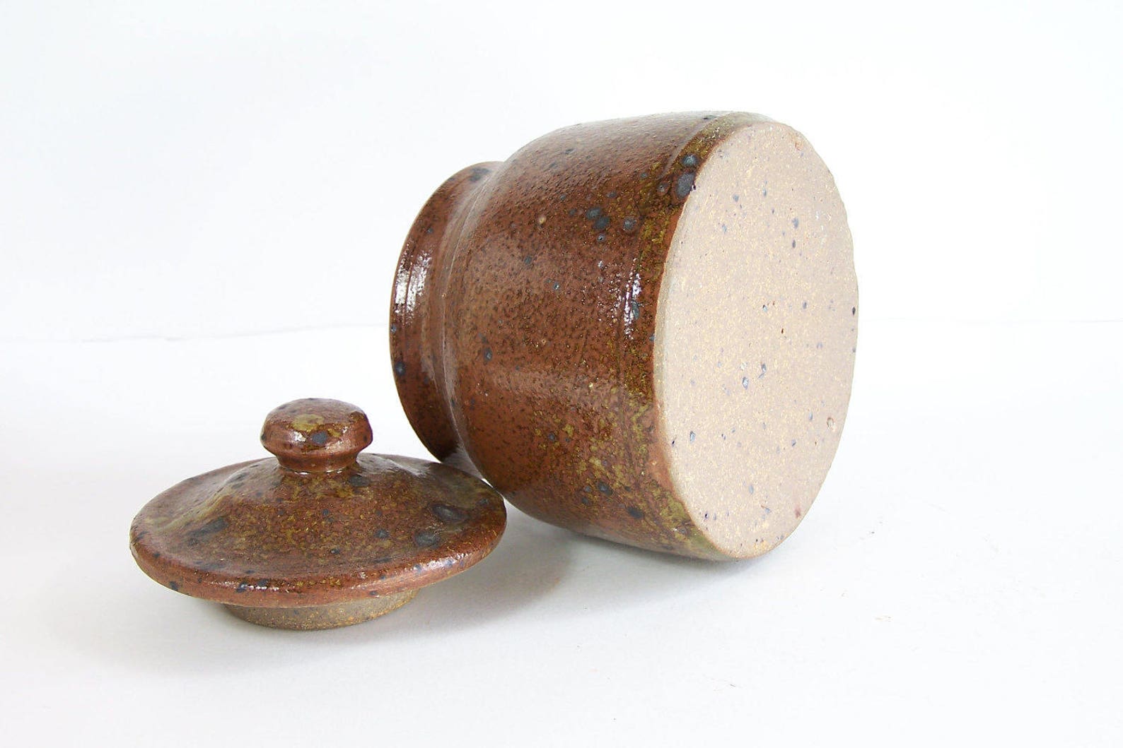 Glazed Pottery Jar With Its Lid Handcrafted Pot Vintage - Etsy