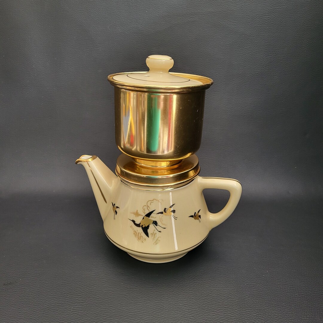 Salam Teapot or Coffee Pot With Gilt Filter Salam 4 Cups China Limoges ...