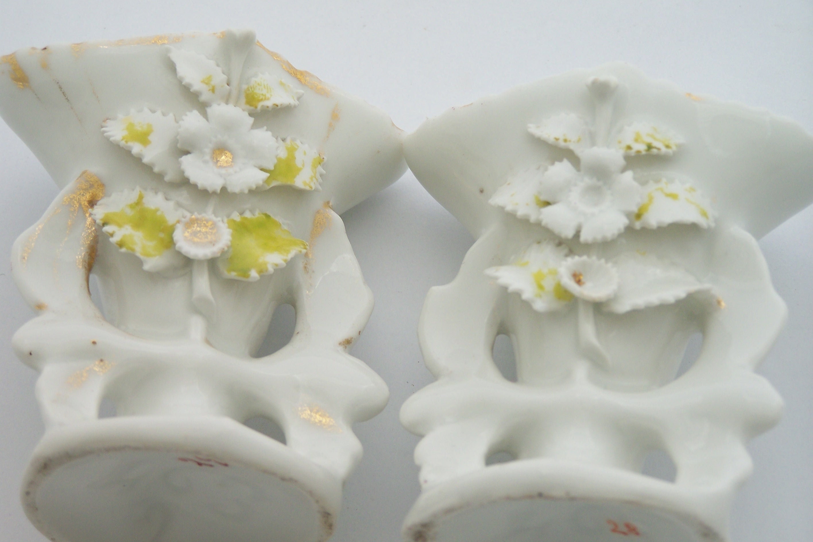 Pair of wedding vases bride vases white and gold porcelain | Etsy