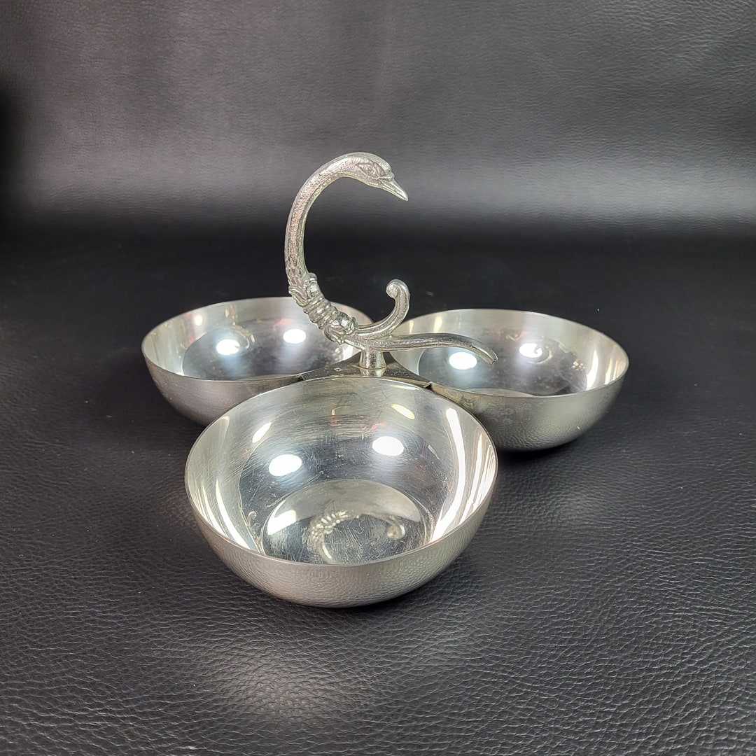 Roux Marquiand Silversmithery Trilobed Silver Plated Dish En-cas Dish ...