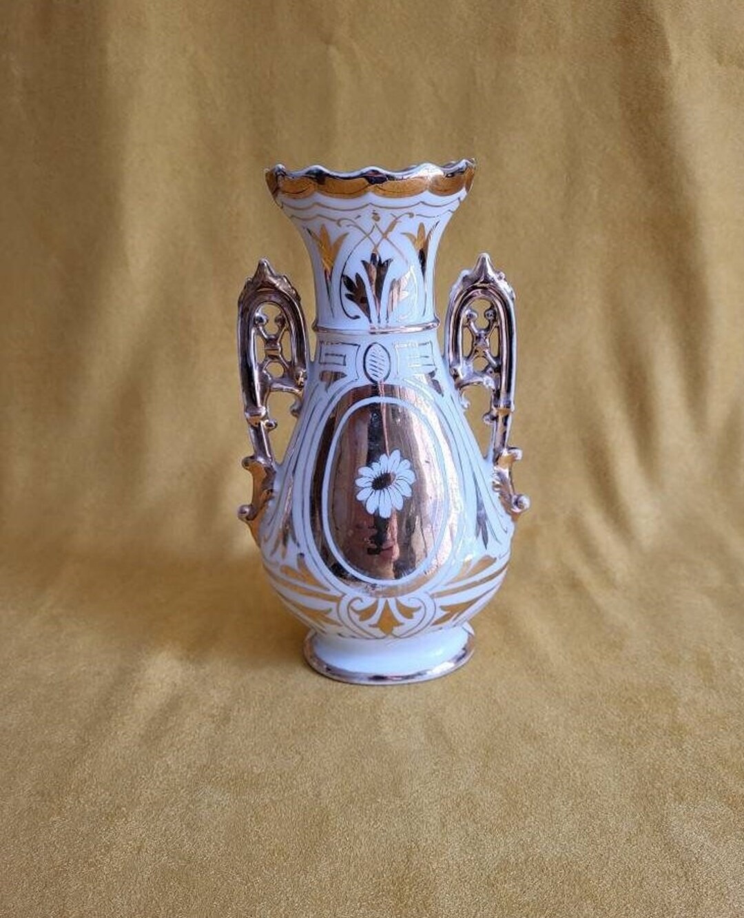 Vieux Paris Wedding Vase Church Vase Bride Vase White and Gold ...