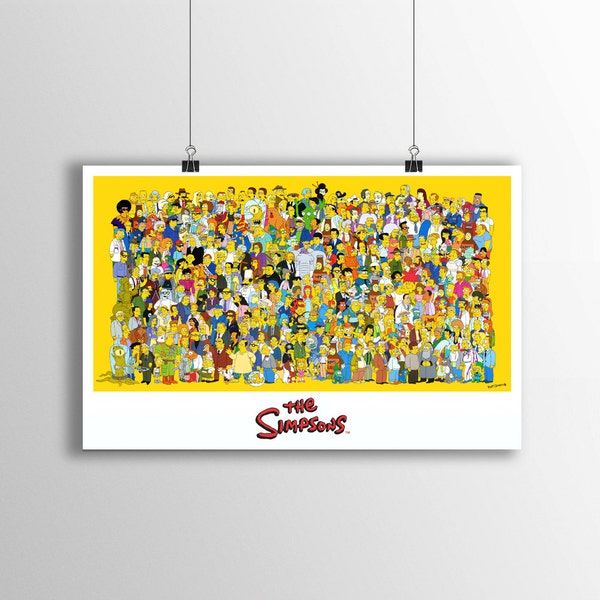 The Simpsons Characters Poster - Etsy