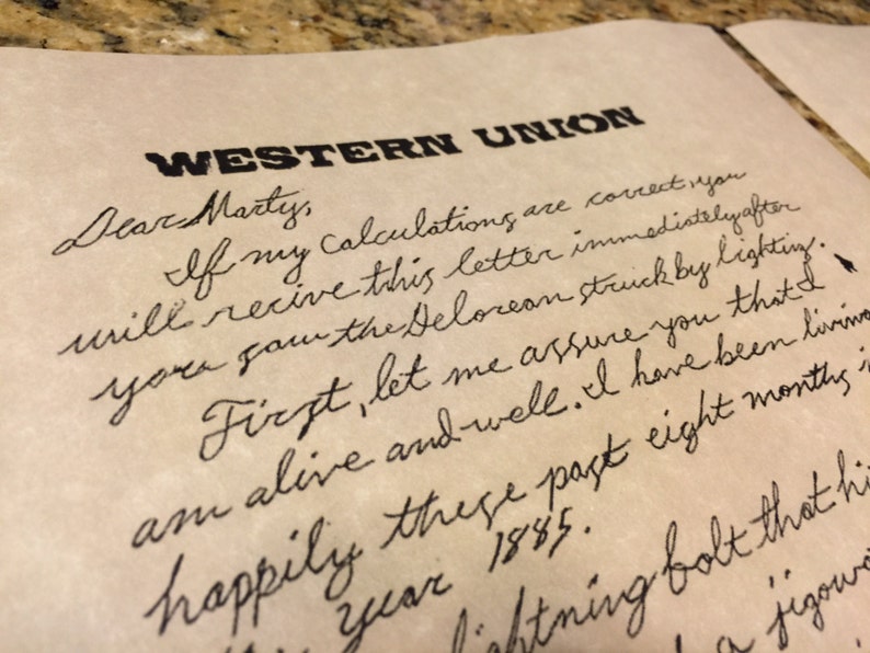 3 Western Union Letters Back to the Future 2 3 Movie Prop Replica ...