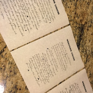 3 Western Union Letters Back to the Future 2 3 Movie Prop Replica ...