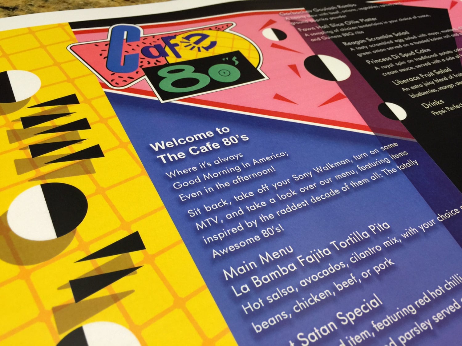 2015 Cafe 80s Menu Back to the Future 2 Movie Prop Replica | Etsy