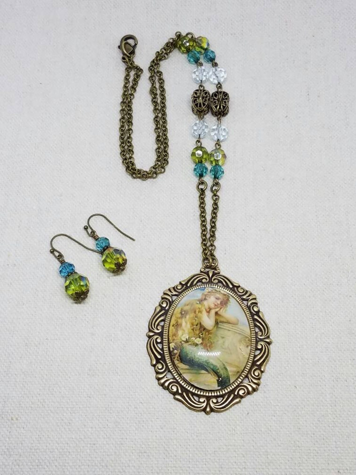 Mermaid Cameo Necklace Mermaid Jewelry Mermaid Lover Gift | Etsy