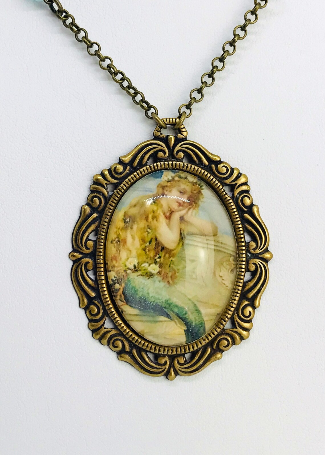 Mermaid Cameo Necklace Mermaid Jewelry Mermaid Lover Gift | Etsy