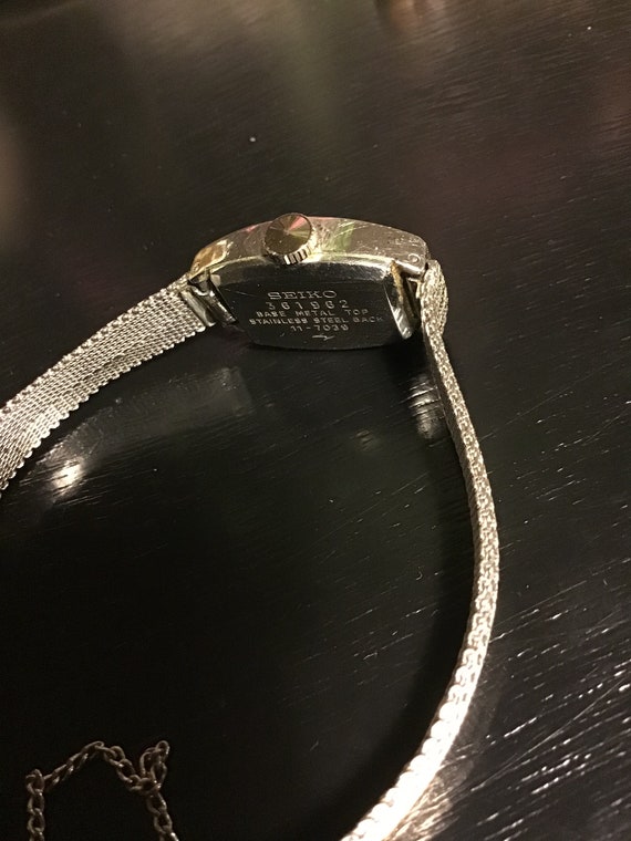 Vintage Seiko Blue Face Silver Mesh Band Watch ~ Rare… - Gem
