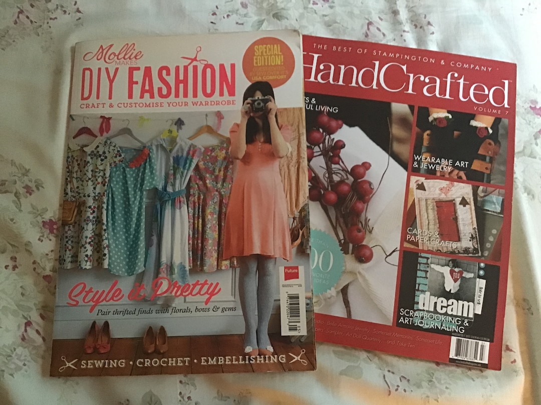 Lot of 2 Molly Makes DIY Fashion Magazine & Handcrafted Best - Etsy
