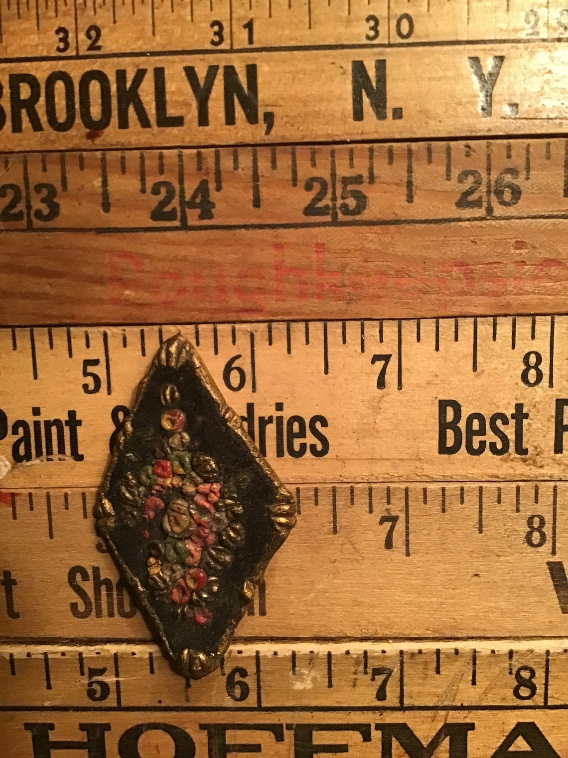 Antique Hand Crafted Clay Pin Brooch ~ Dainty Floral Design - Etsy