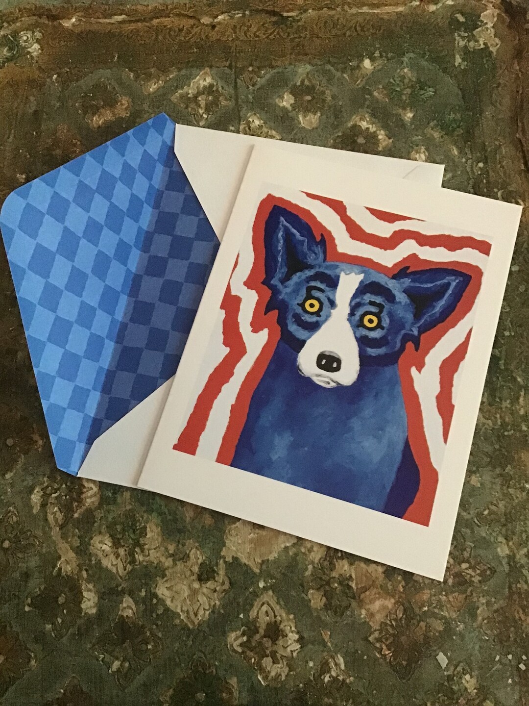 George Rodrigue Blue Dog Card ~ I Live for My Country ~ Collectible Art ...