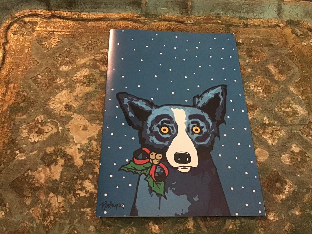 George Rodrigue 5x7 HTF Card ~ Blue Dog ~ Paper, Ribbons and Me ~ Art ...