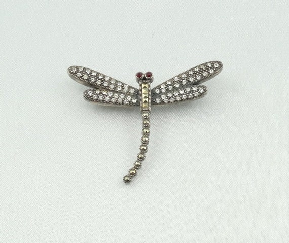 Darling Retro Art Deco Dragonfly In Sterling Silver B… - Gem