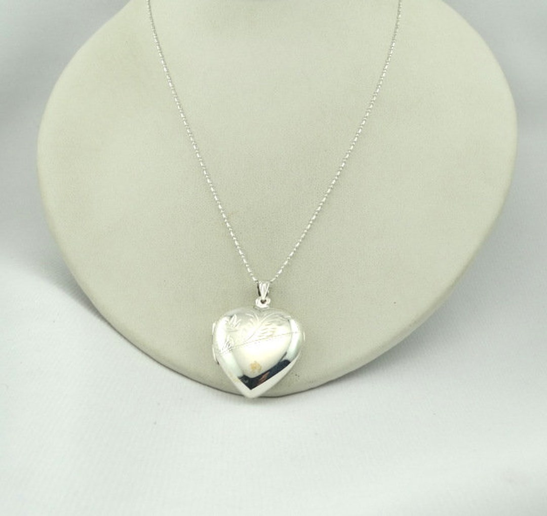Vintage Engraved Design Sterling Silver Heart Locket FREE SHIPPING ...
