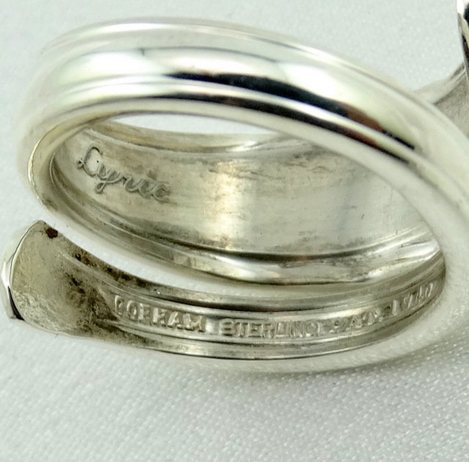 Real Gorham Vintage Decorative Sterling Silver Spoon Ring With Initial ...