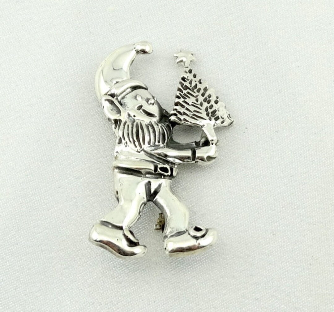 Vintage Christmas Elf Sterling Silver Pendant or Brooch FREE SHIPPING ...