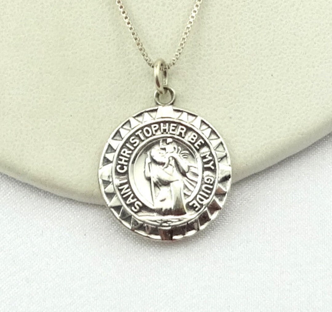 Vintage Catholic "saint Christopher Be My Guide" Sterling Silver ...